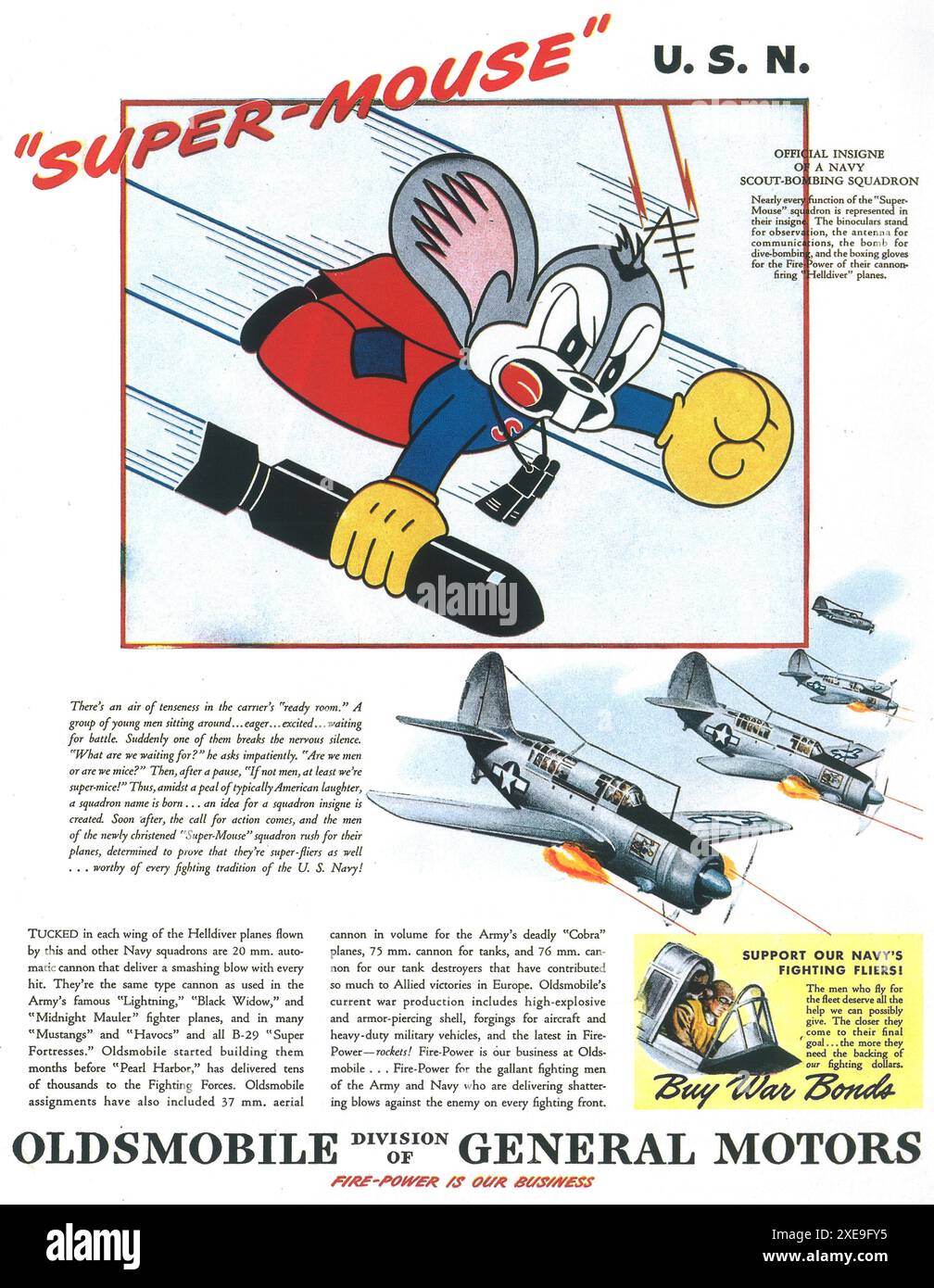 1944 WW2 Oldsmobile GM General Motors Ad - War Planes - Super-Mouse ...