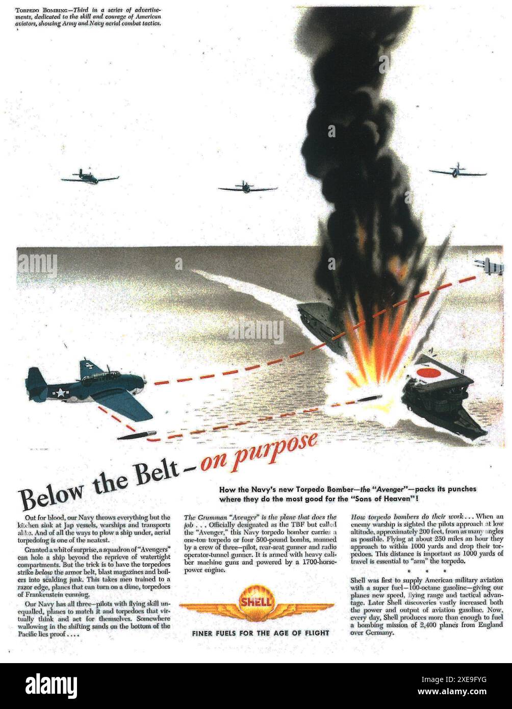 1944 WW2 Shell Oil ad - US Navy Torpedo Bomber aircraft The Avenger ...