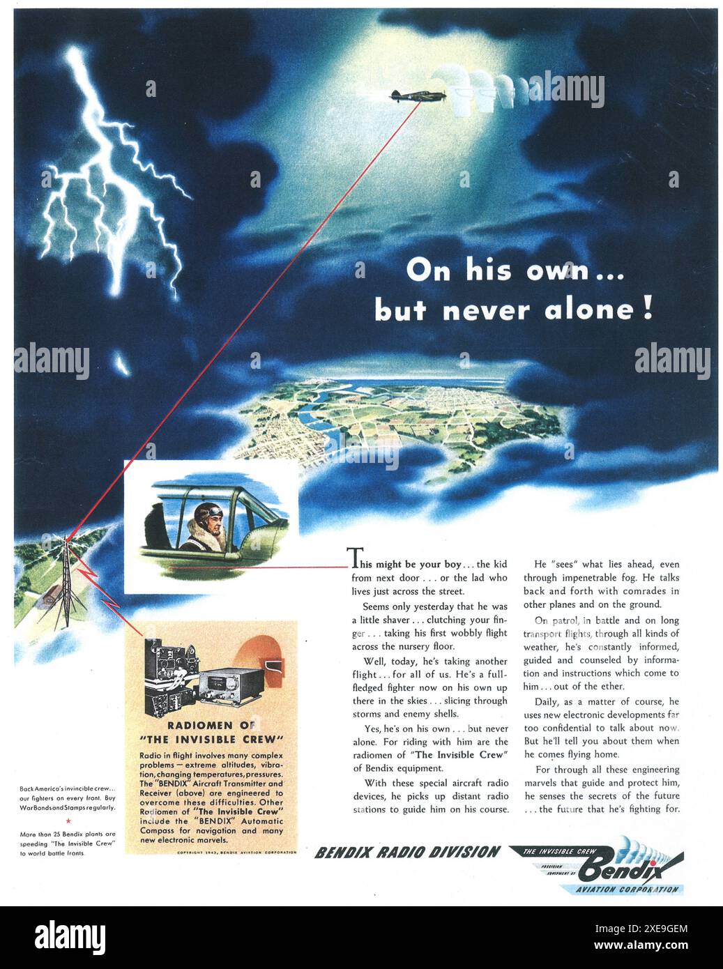 1943 WW2 Bendix Aviation ad - Bandix radio division - Radioman War ...