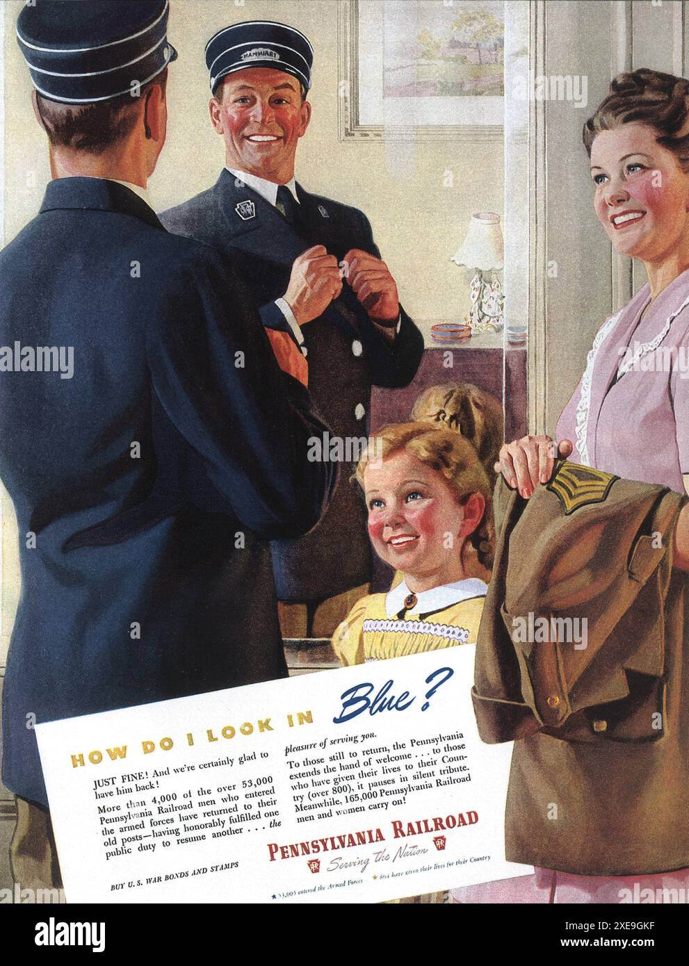 1945 Post-War Pennsylvania Railroad Ad Stock Photo - Alamy