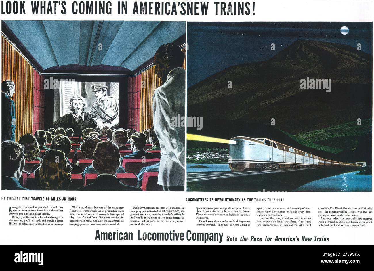 1946 The American Locomotive Company ad - 'Look what's coming in ...