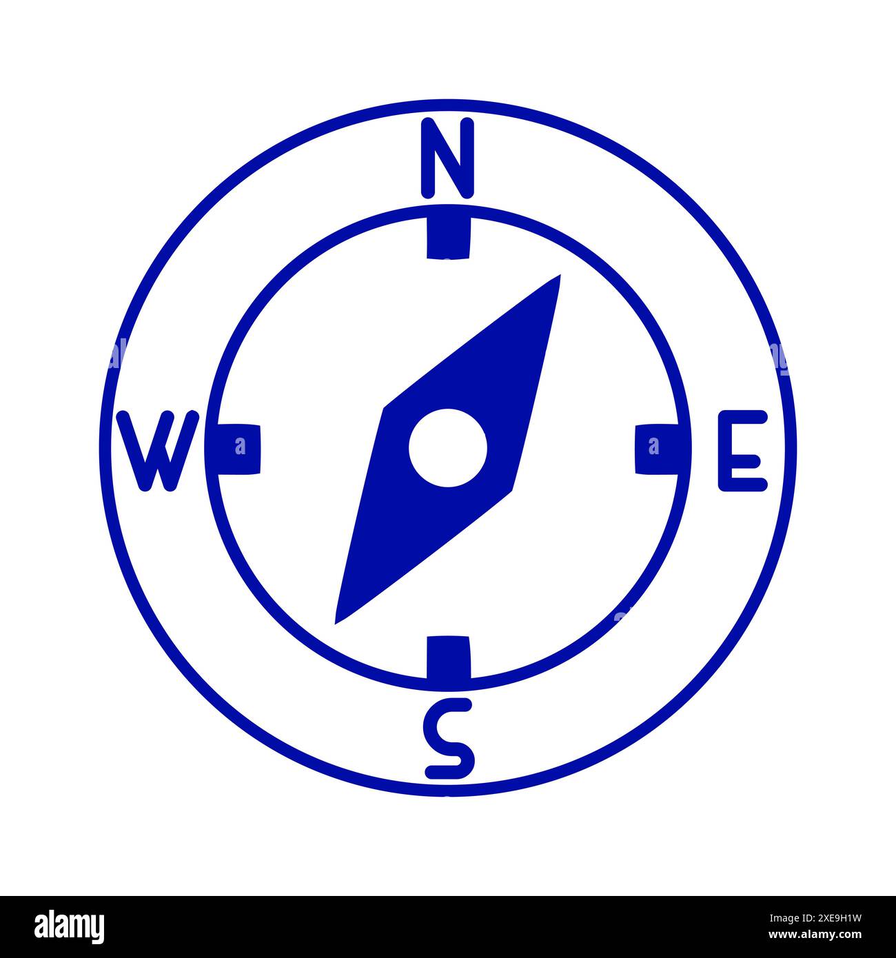 Compass navigation symbol, simple style outline silhouette icon Stock ...