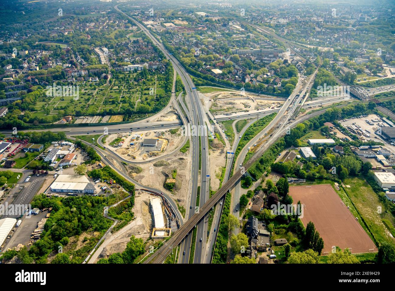 Highway junction herne major construction site with new tunnel hi-res ...