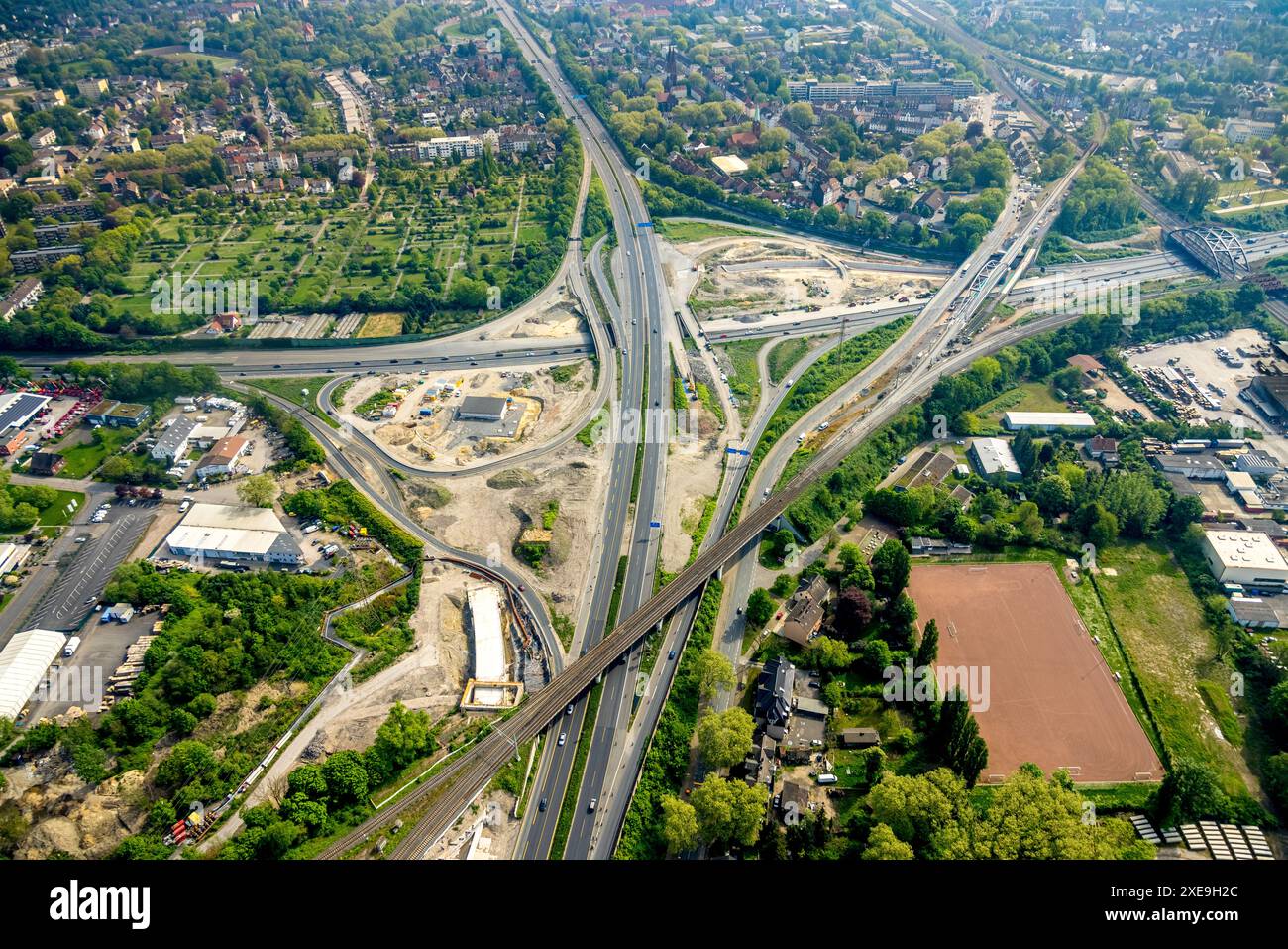 Highway junction herne major construction site with new tunnel hi-res ...