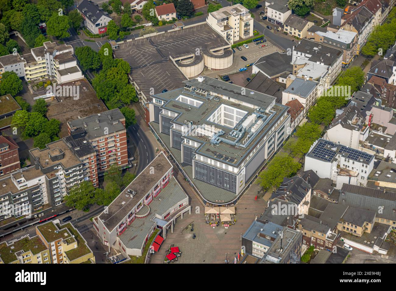 Aerial view, Neue Höfe shopping center on Bahnhofstrasse, Robert ...