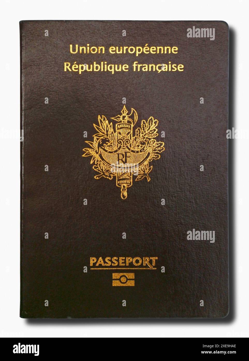 Close-up on a French passport isolated on a white background Stock ...