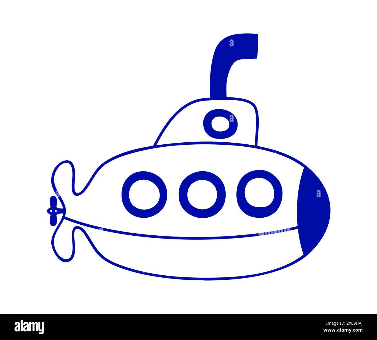 Doodle submarine symbol, simple style flat silhouette icon Stock Vector ...