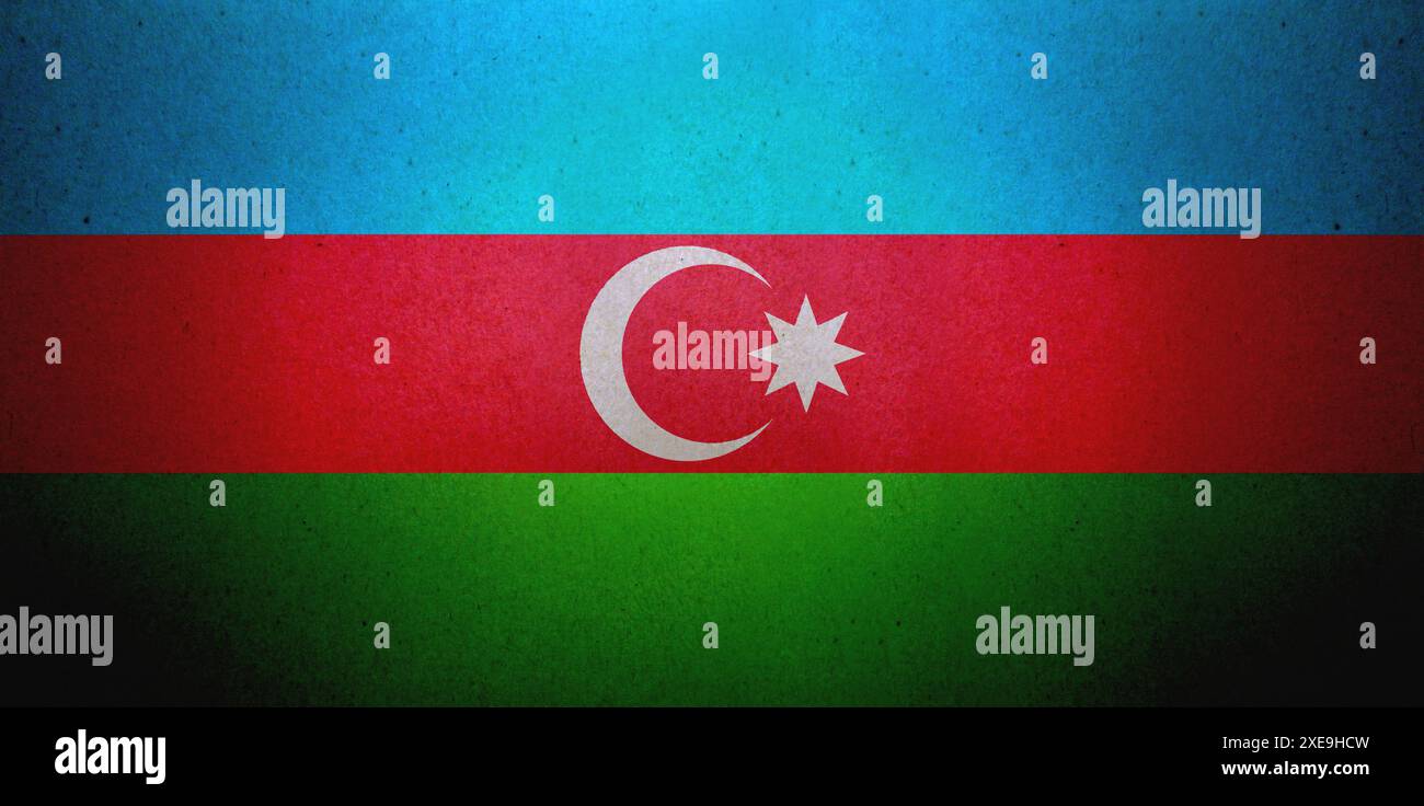 Azerbaijani Flag printed on a paper sheet Stock Photo - Alamy