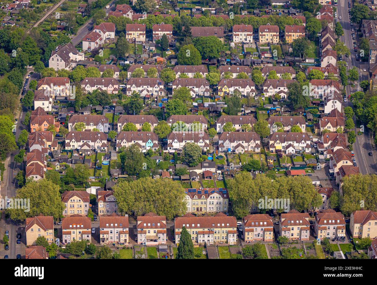 Aerial view, miners' housing estate "Zechensiedlung Hühnerleiter ...