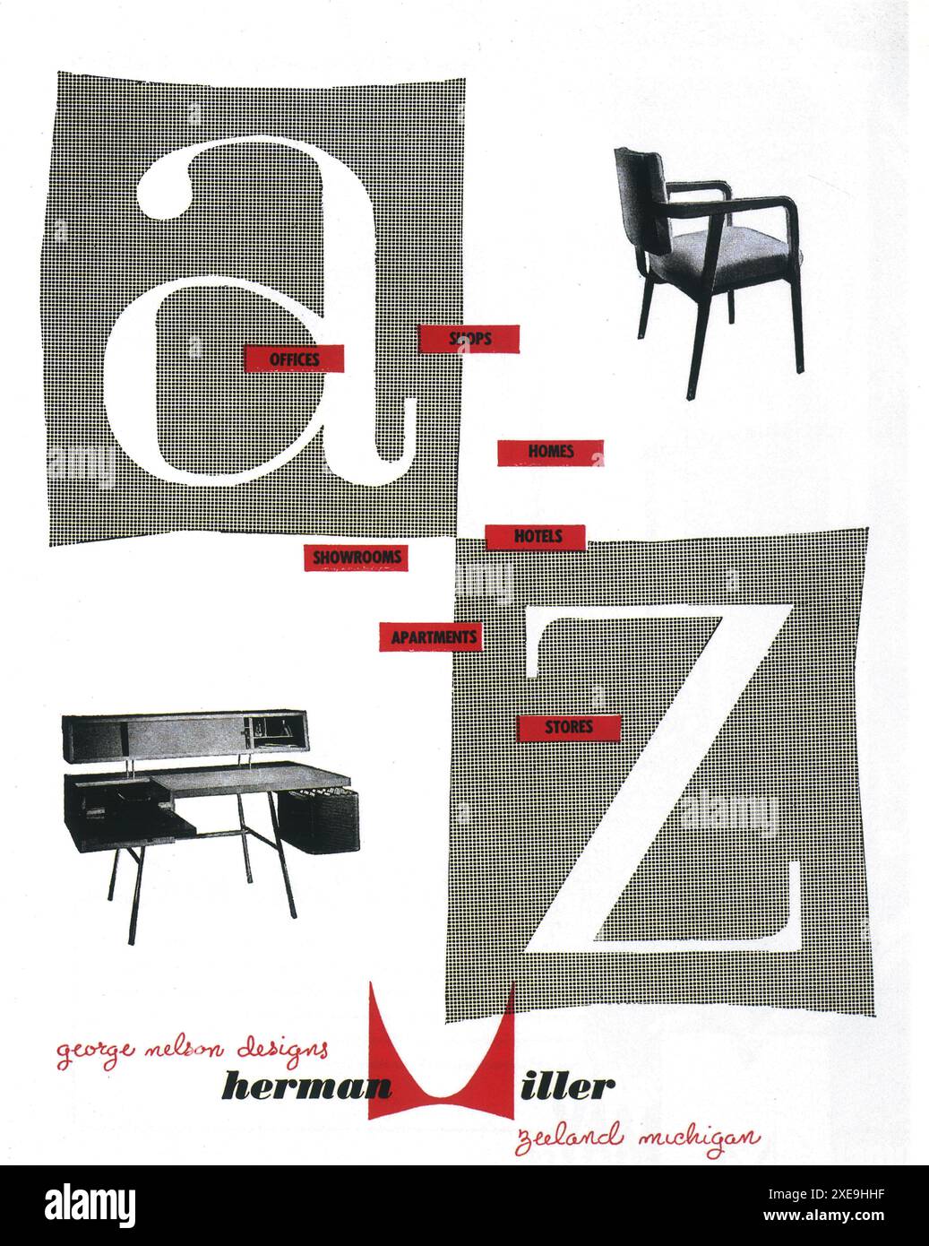 1947 Herman Miller furniture ad Stock Photo - Alamy