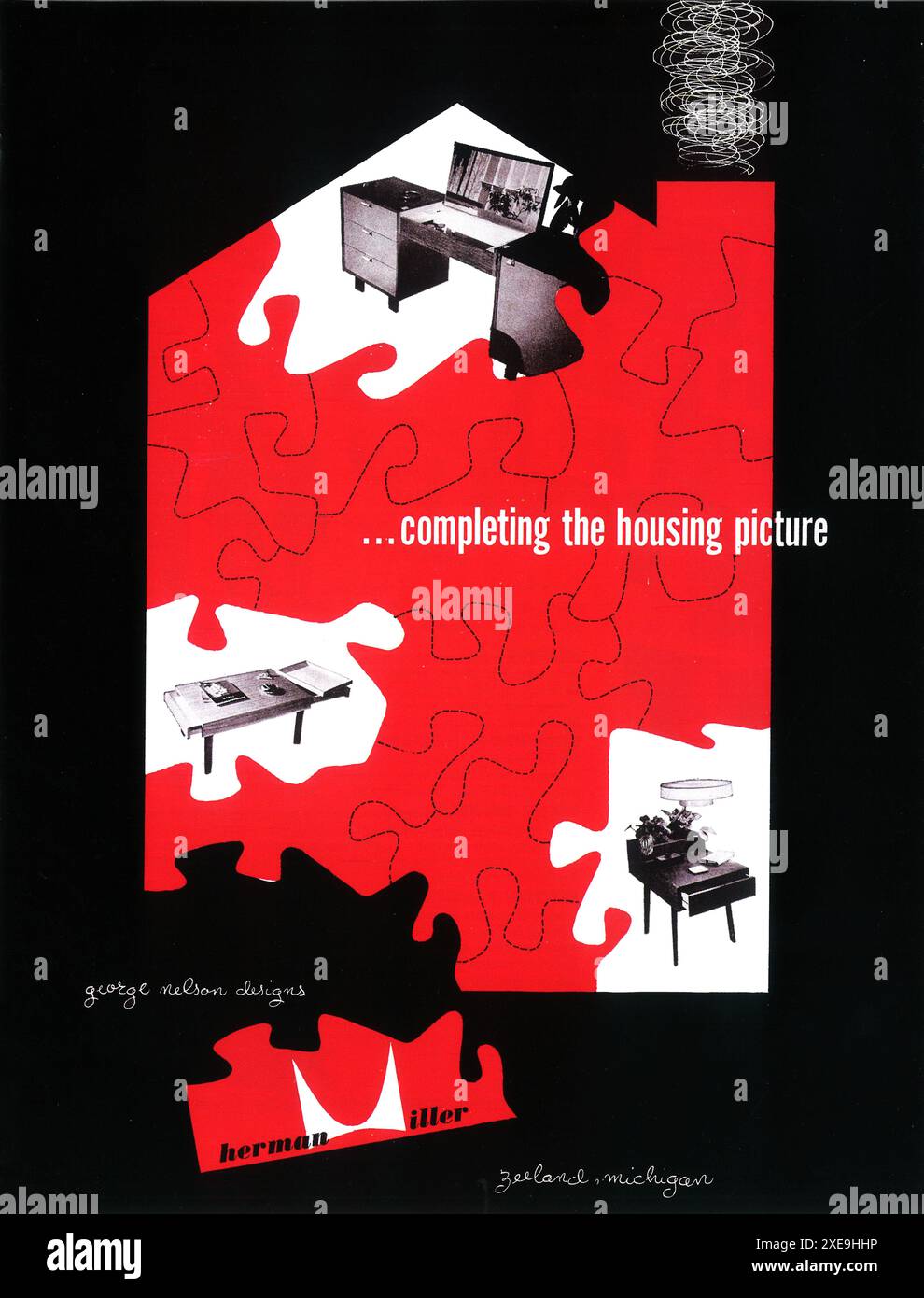 1948 Herman Miller furniture ad - George Nelson design Stock Photo - Alamy