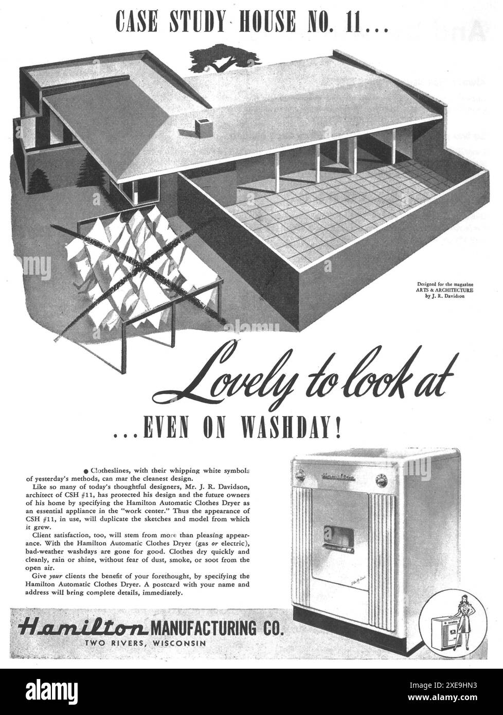 1946 Hamilton manufacturing ad - Automatic clothes dryer Stock Photo ...