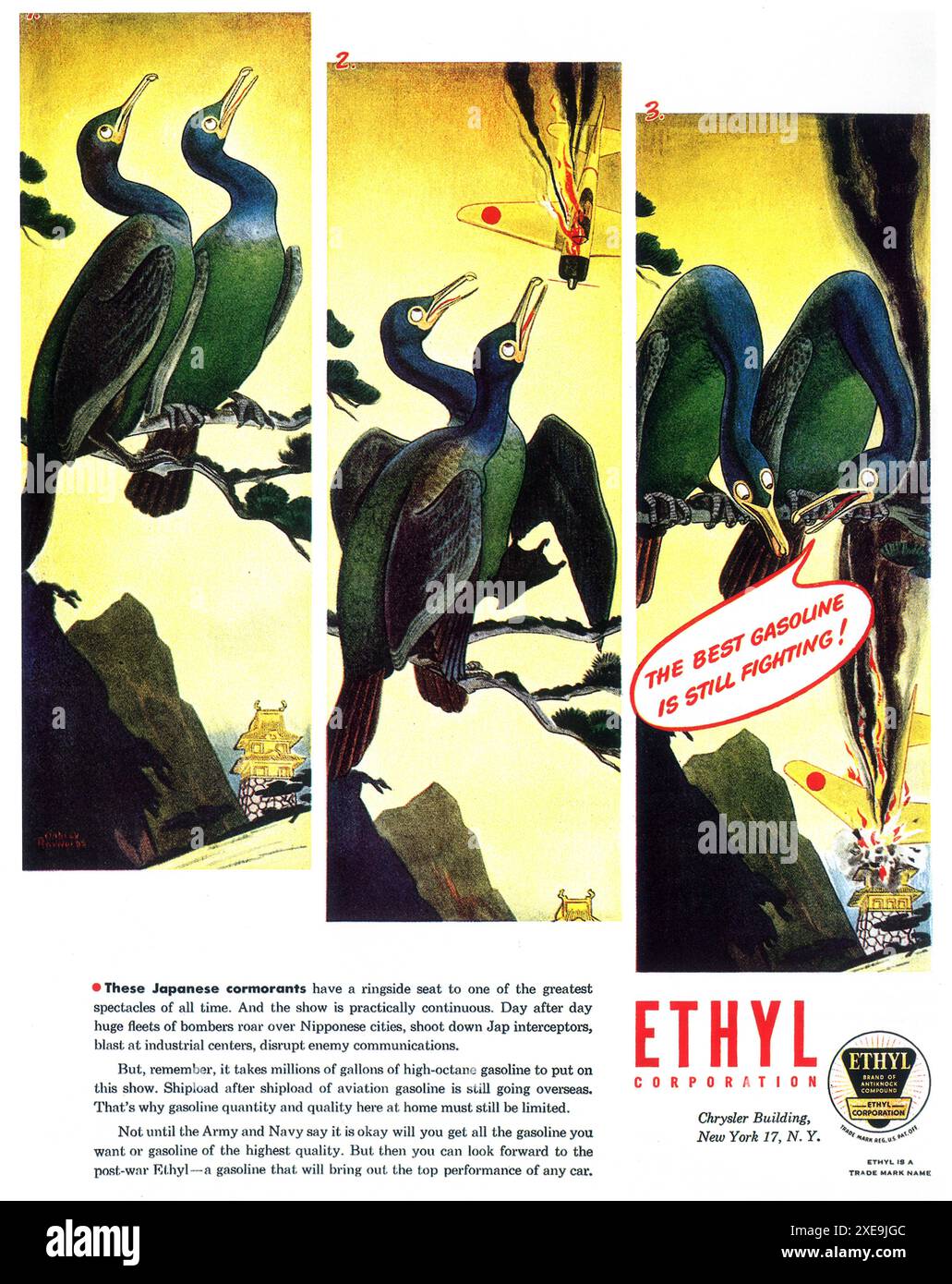 1945 Ethyl corporation WW2 Ad - High-octane gasoline for Army and Navy ...