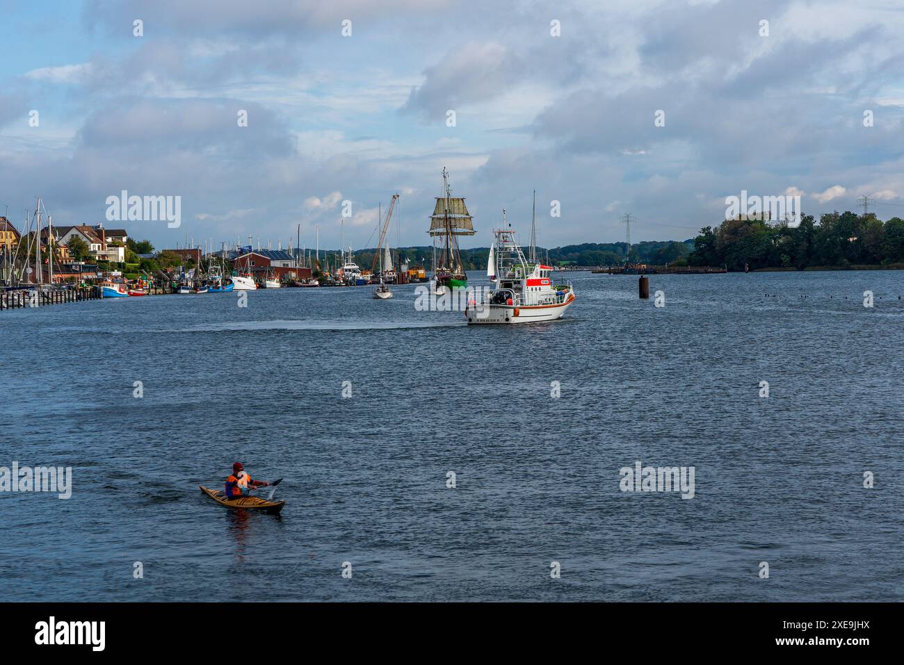 Fishing boat on the Schlei river in Schleswig Holstein, Germany Stock ...