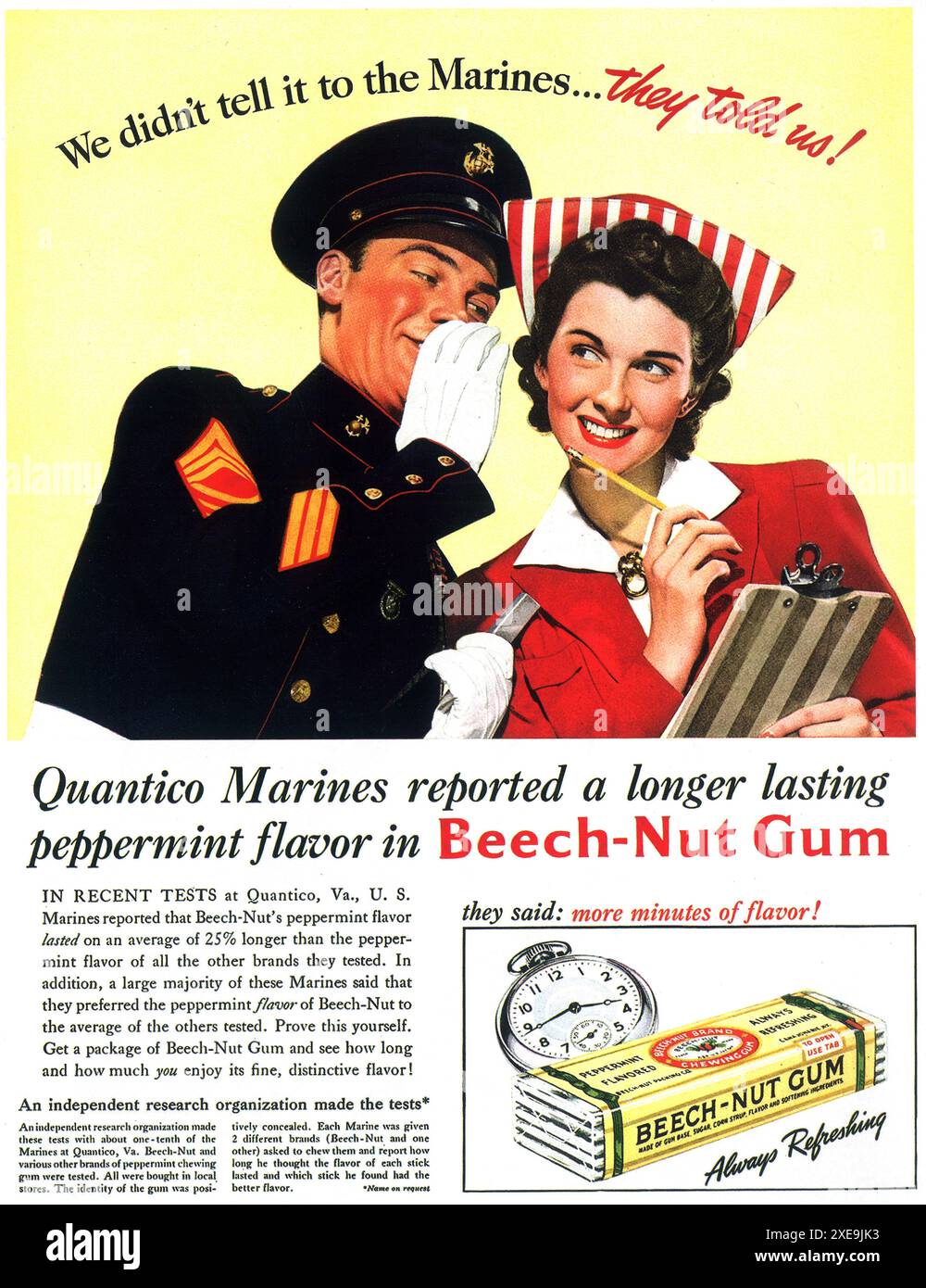 1941 Beech-Nut Chewing Gum Peppermint Flavor Ad Stock Photo - Alamy