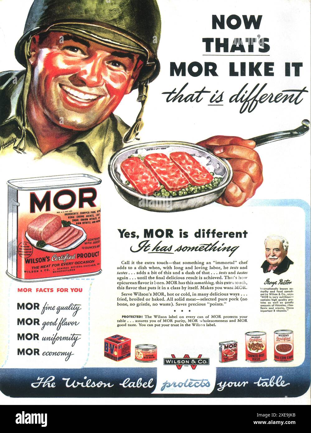 1945 Wilson's Mor Meat Ad - Now that's Mor like it that is different ...