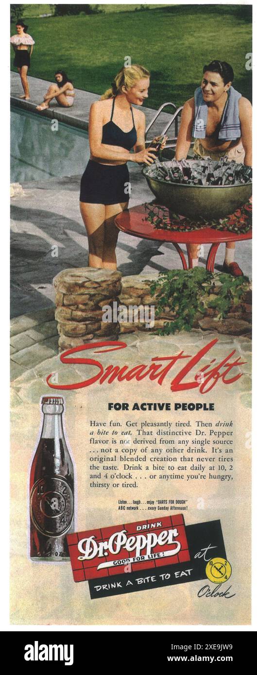 1947 Dr Pepper ad - "Smart lift for active people Stock Photo - Alamy