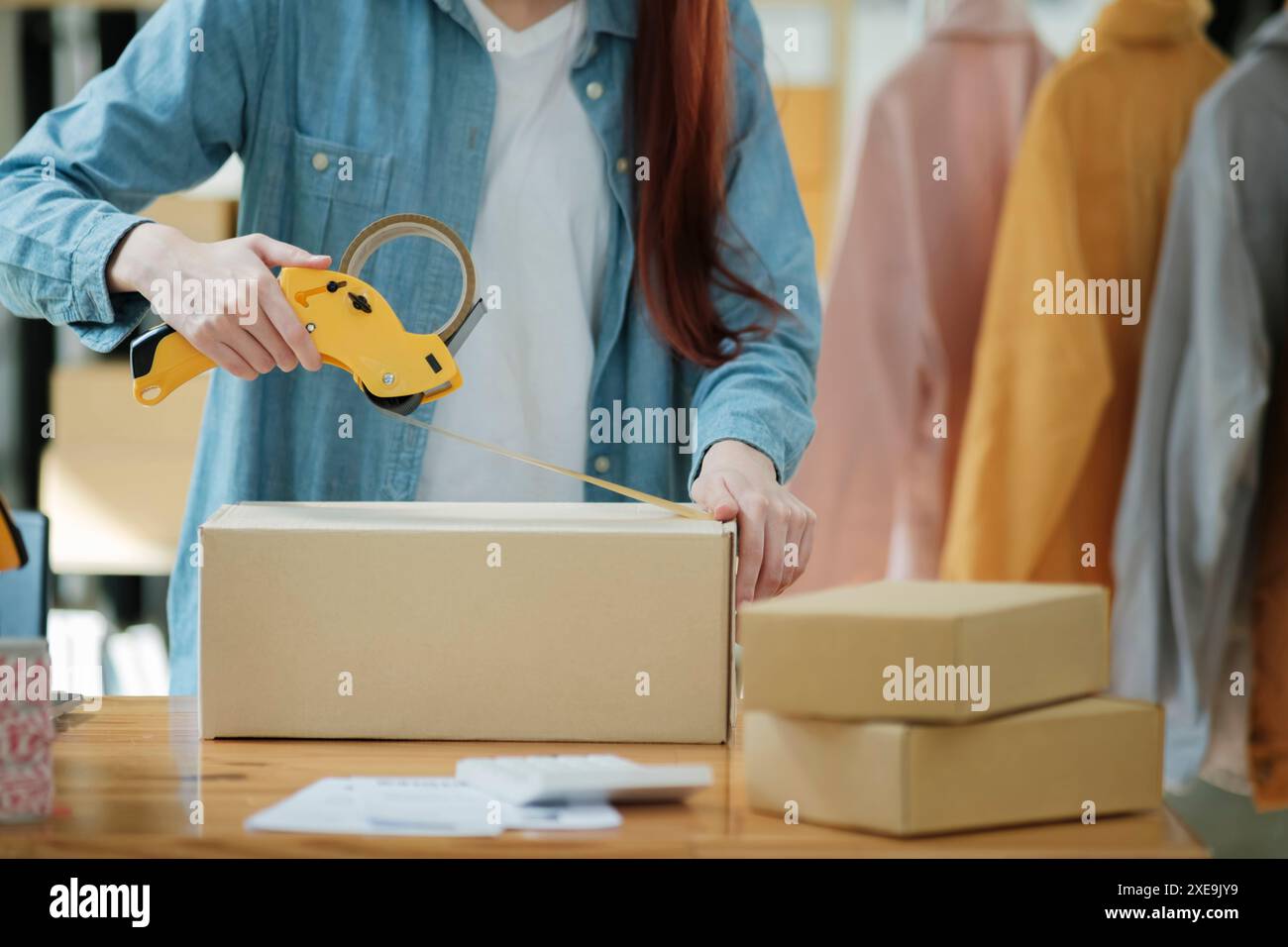 Female small business owner prepare product, order and service ...