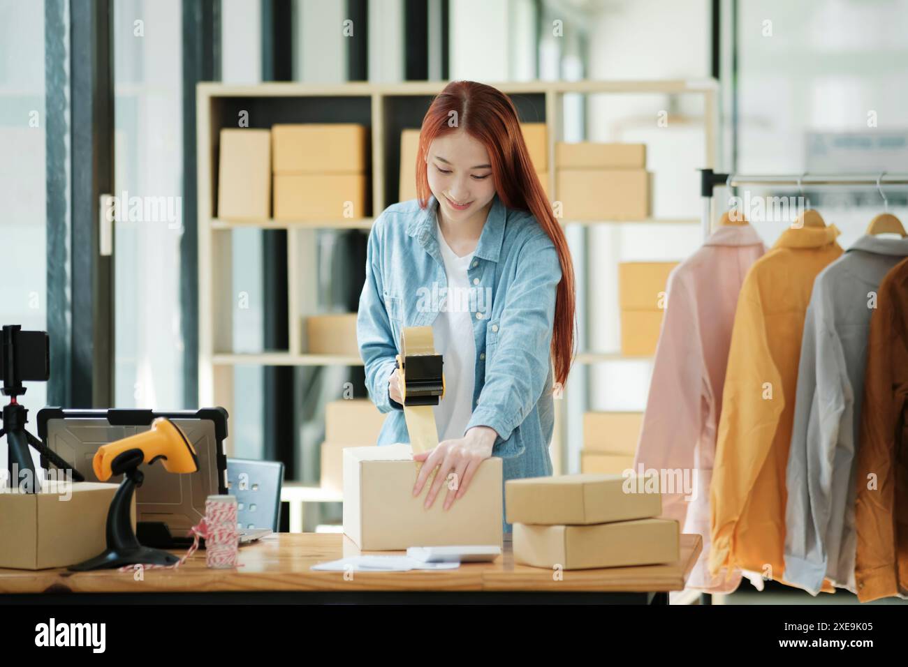 Female small business owner prepare product, order and service ...