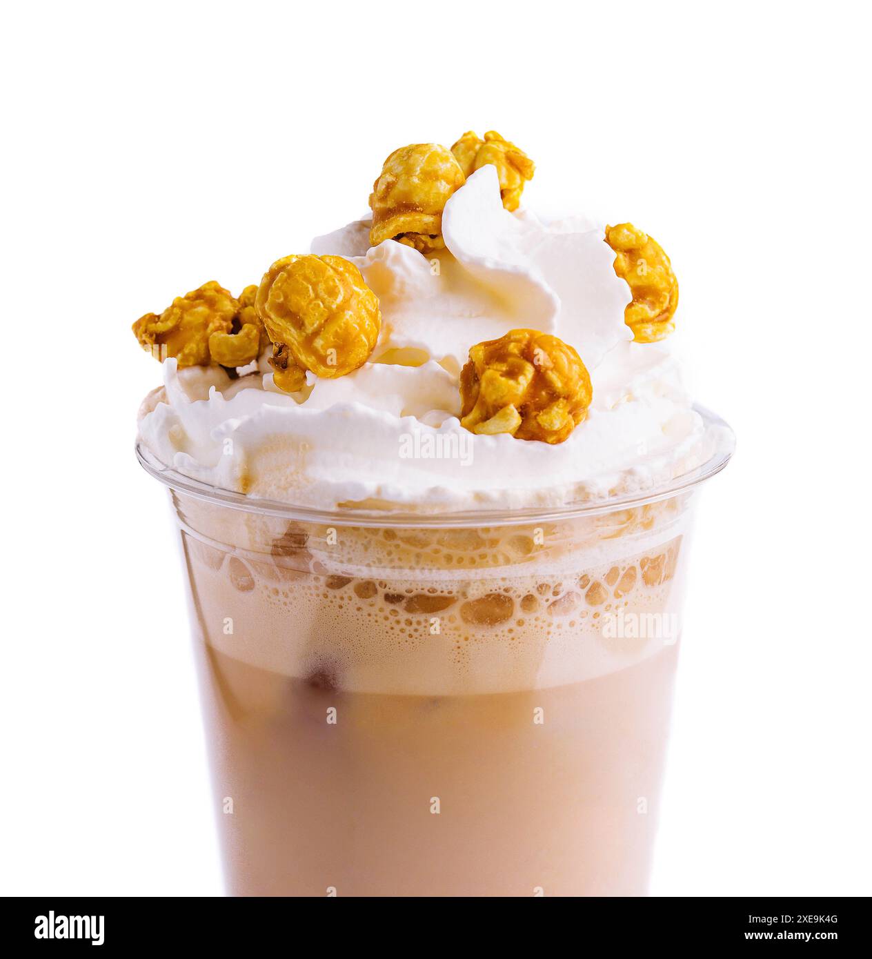 Popcorn milkshake isolated on white background Stock Photo - Alamy