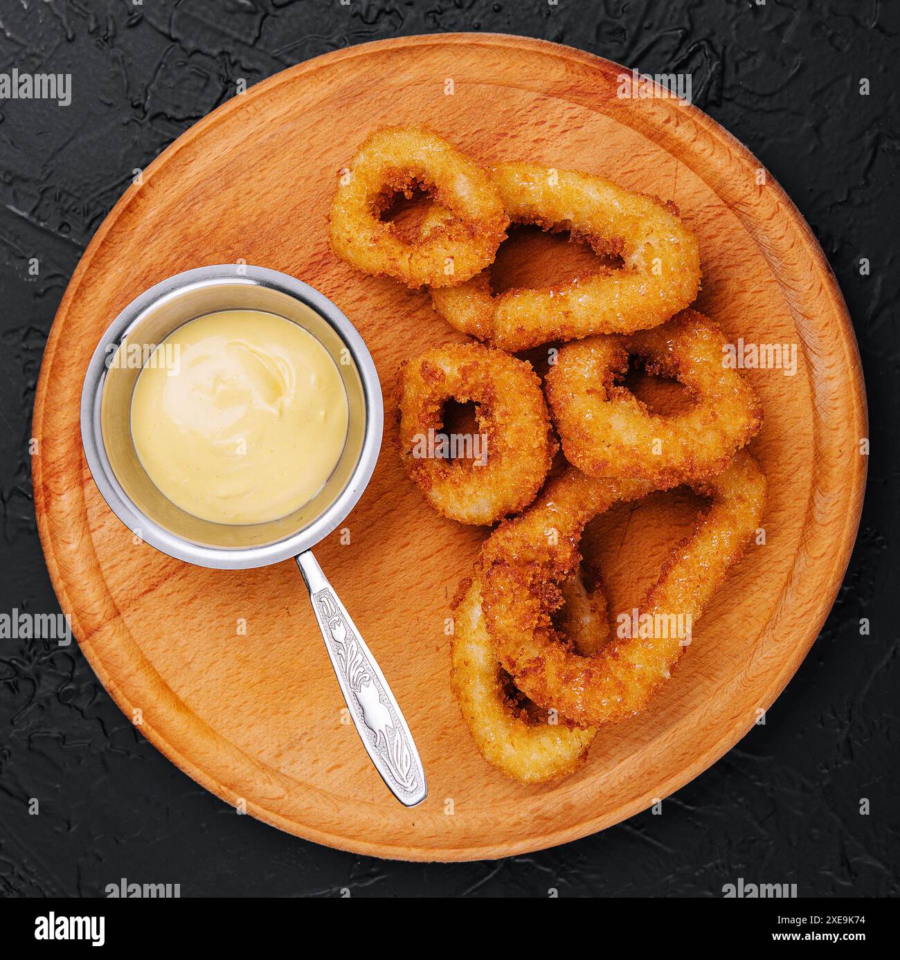 Fried Breaded Onion Rings with sauce Stock Photo - Alamy
