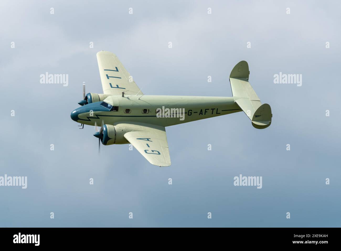 Lockheed 12-A Electra Junior aircraft G-AFTL flying at the Sywell ...