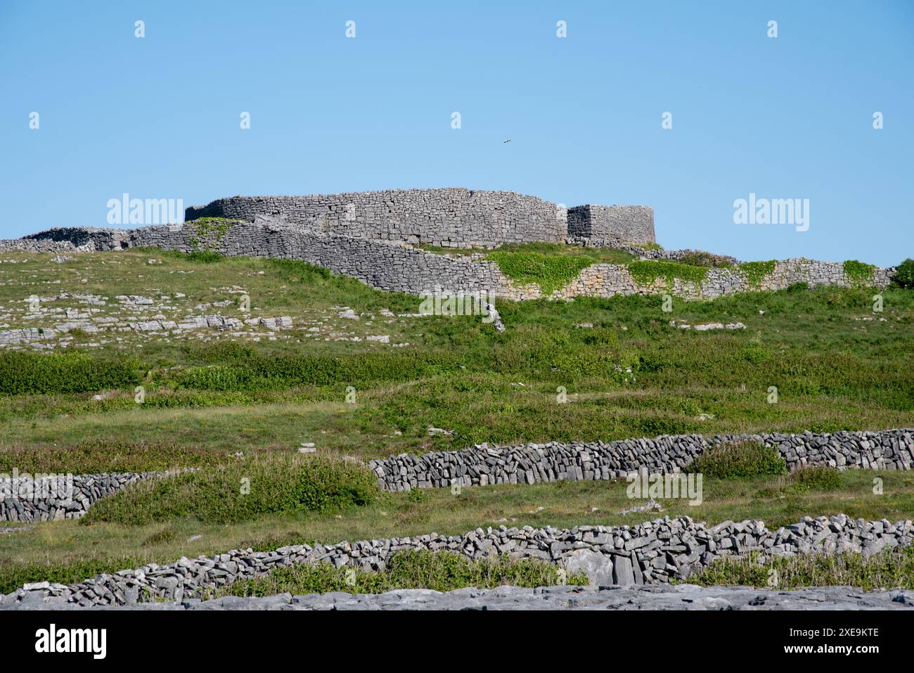 View on Stone Ring Fort Dun Eochla historical landmark on Aran Island ...