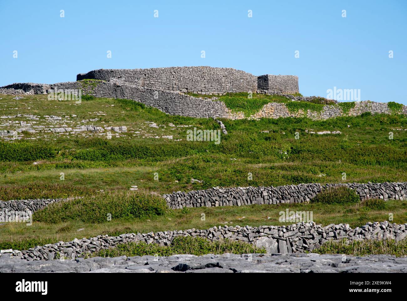 View on Stone Ring Fort Dun Eochla historical landmark on Aran Island ...