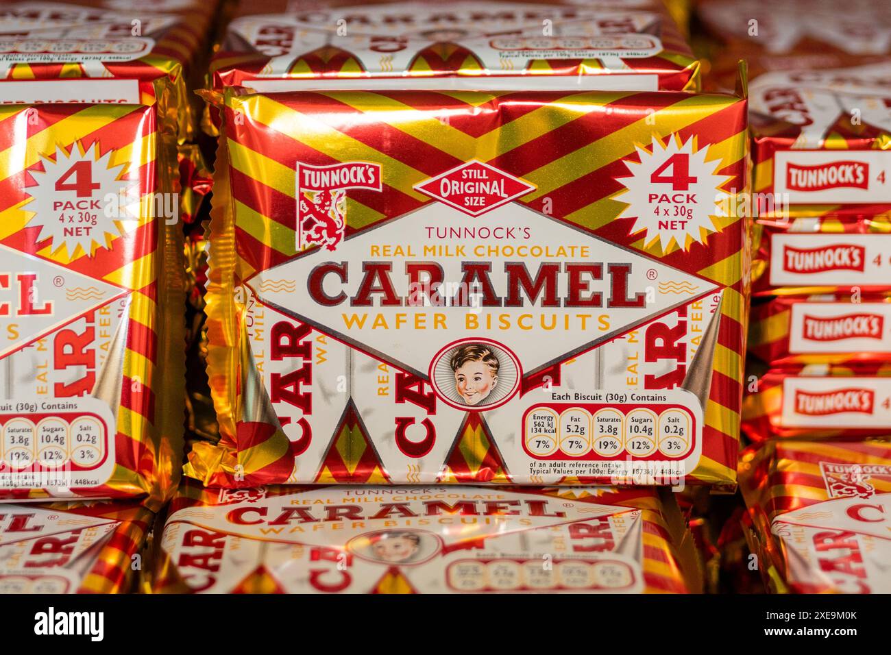 Packs of tunnocks caramel wafer biscuits hi-res stock photography and ...