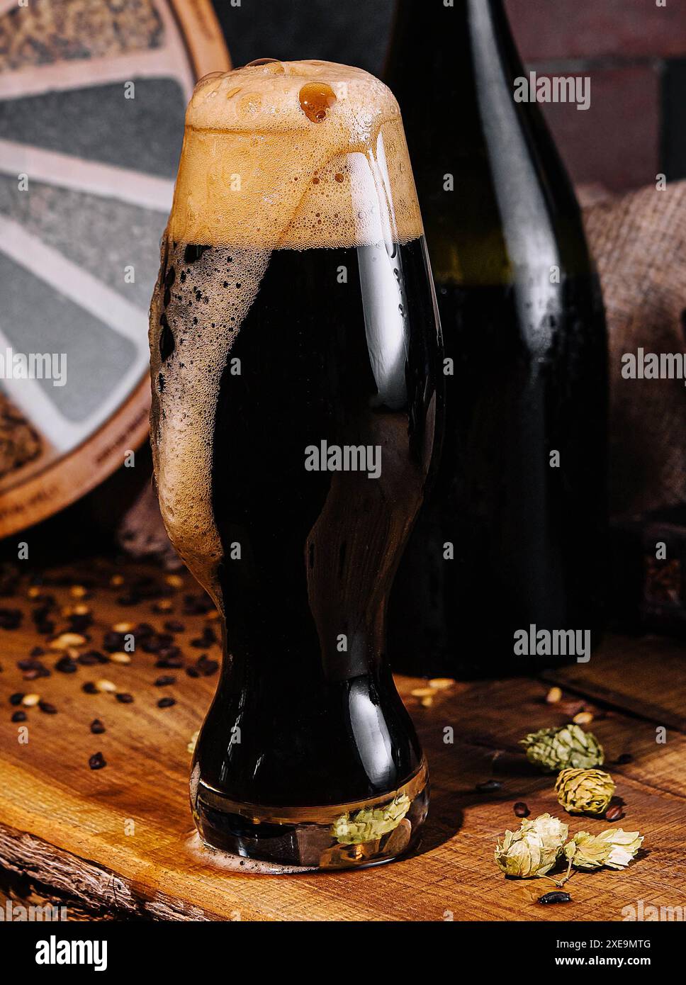 Beer glass pour on black hi-res stock photography and images - Alamy