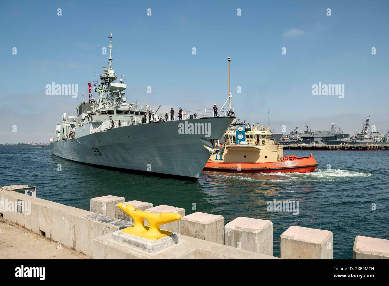 Canadian Navy Sailors stands by onboard the Royal Canadian Navy frigate ...