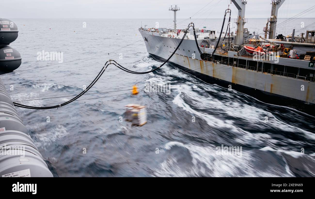 Supplies and fuel transfer from Henry J. Kaiser fleet replenishment ...