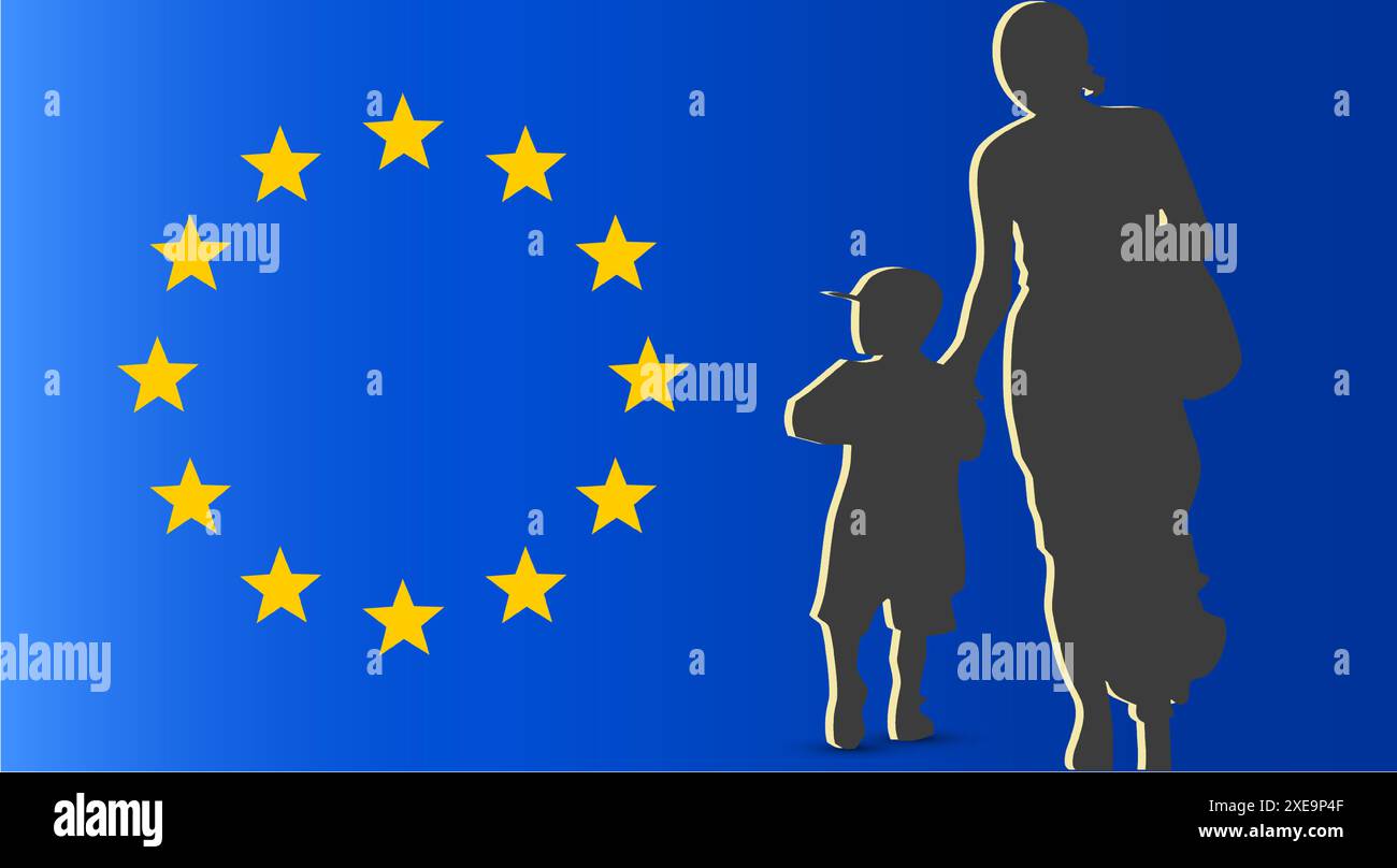 Family fleeing silhouette hi-res stock photography and images - Alamy