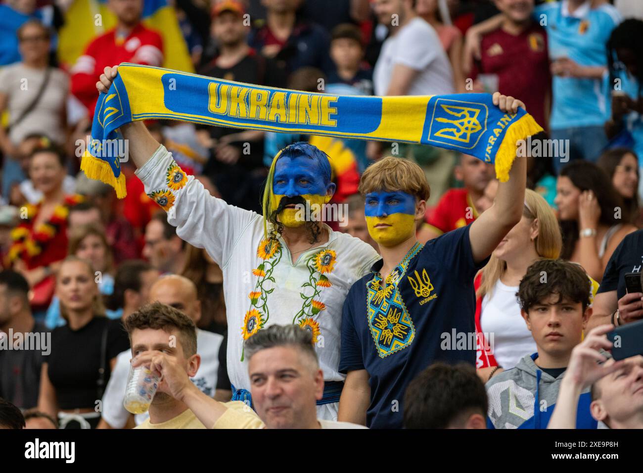 Stuttgart, Germany. 26th June, 2024. The Ukrainian fans during the 2024 ...