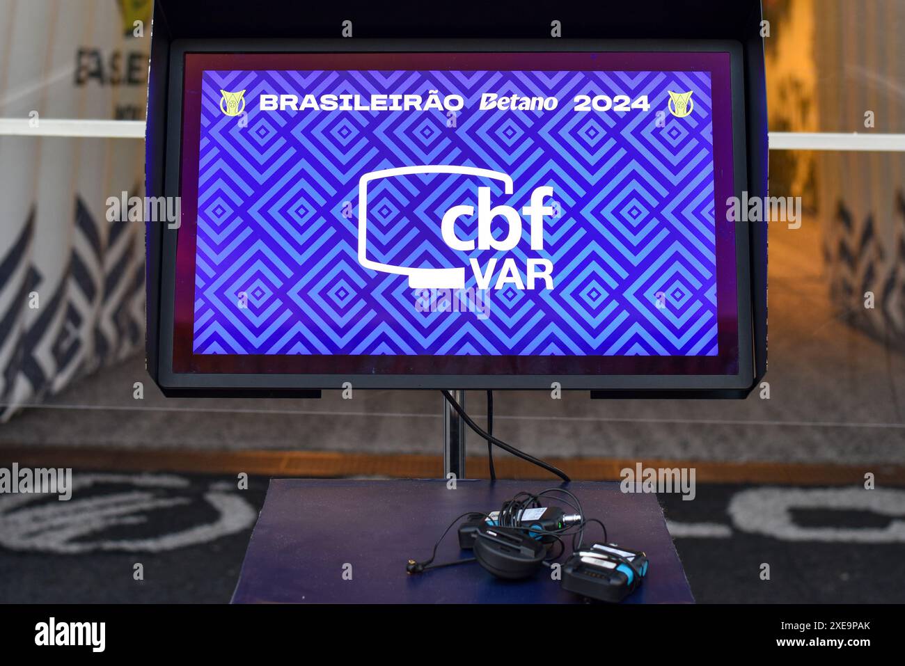 Sao Paulo, Brazil. 26th June, 2024. VAR booth at the game between ...