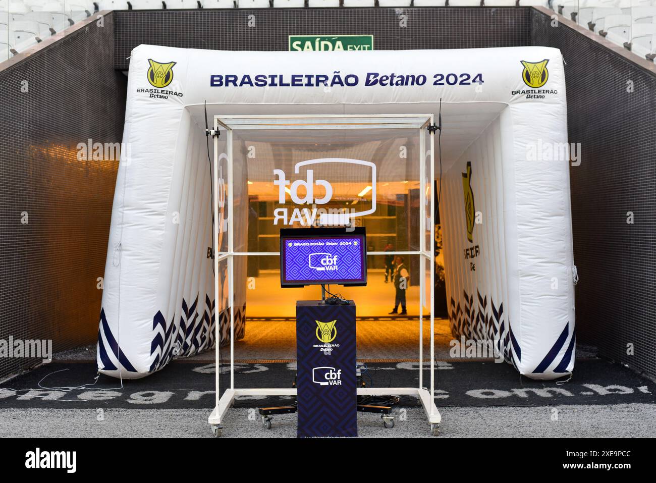 Sao Paulo, Brazil. 26th June, 2024. VAR booth at the game between ...