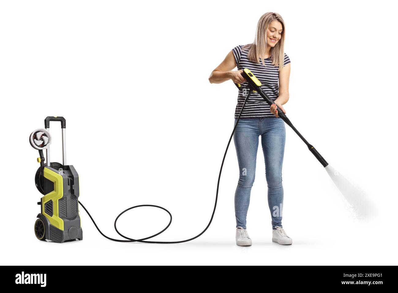 Woman pressure washer hi-res stock photography and images - Alamy
