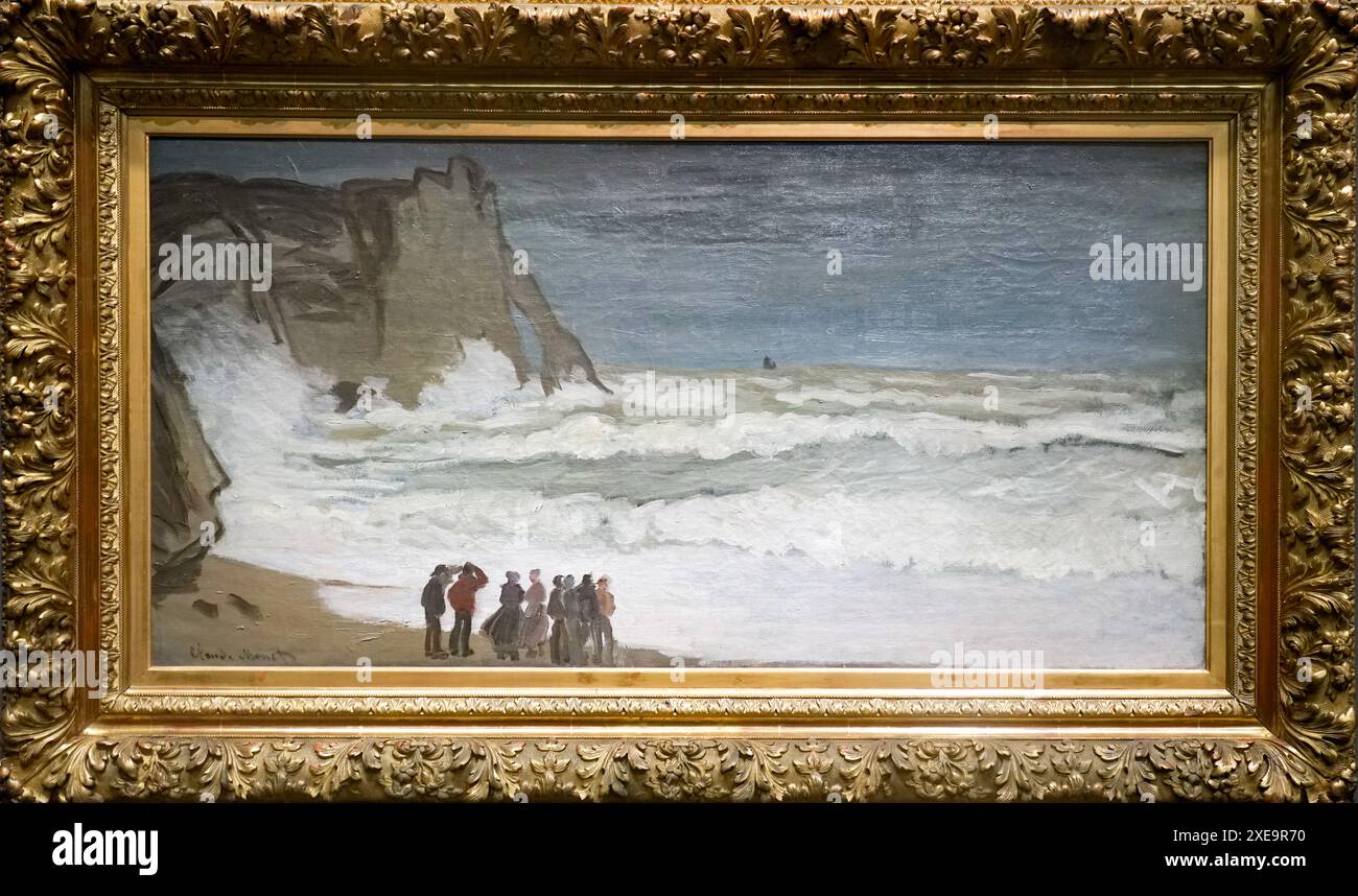 Framed painting by artist Claude Monet, Grosse mer à Étretan.Paris ...