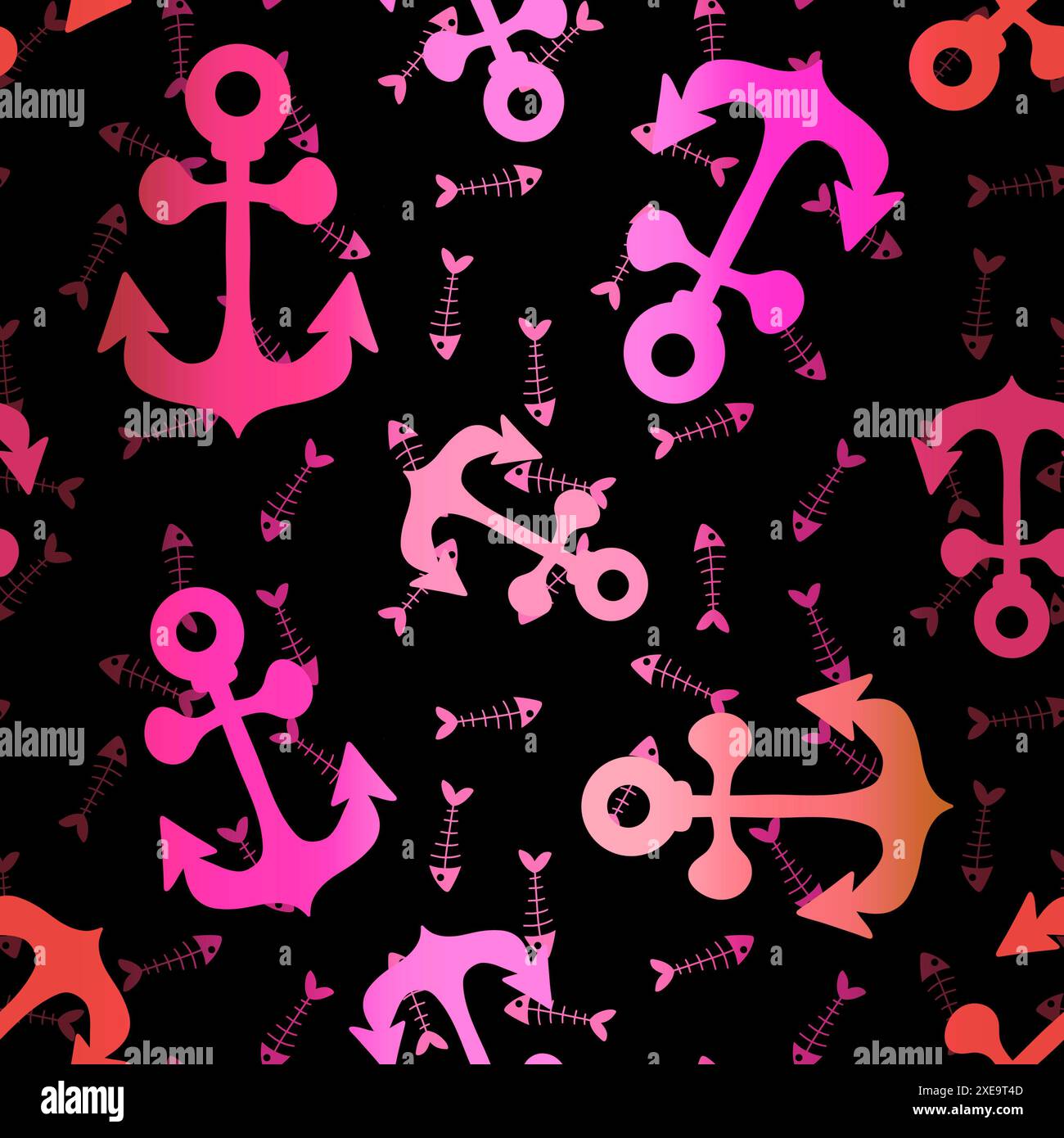 Summer sea anchors seamless pattern for fabrics and clothes and ...