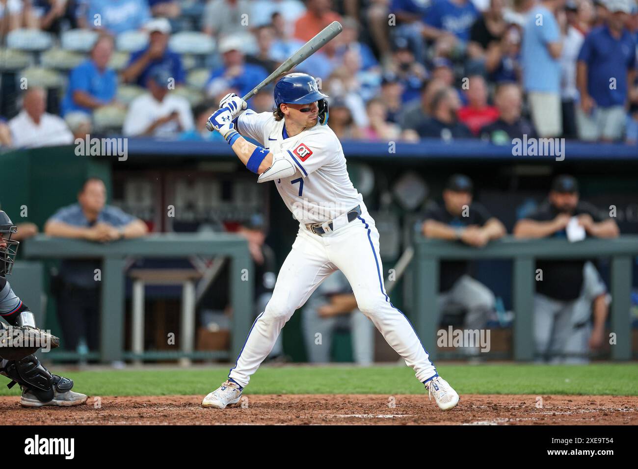June 25, 2024: Kansas City Royals shortstop Bobby Witt Jr. (7) bats ...