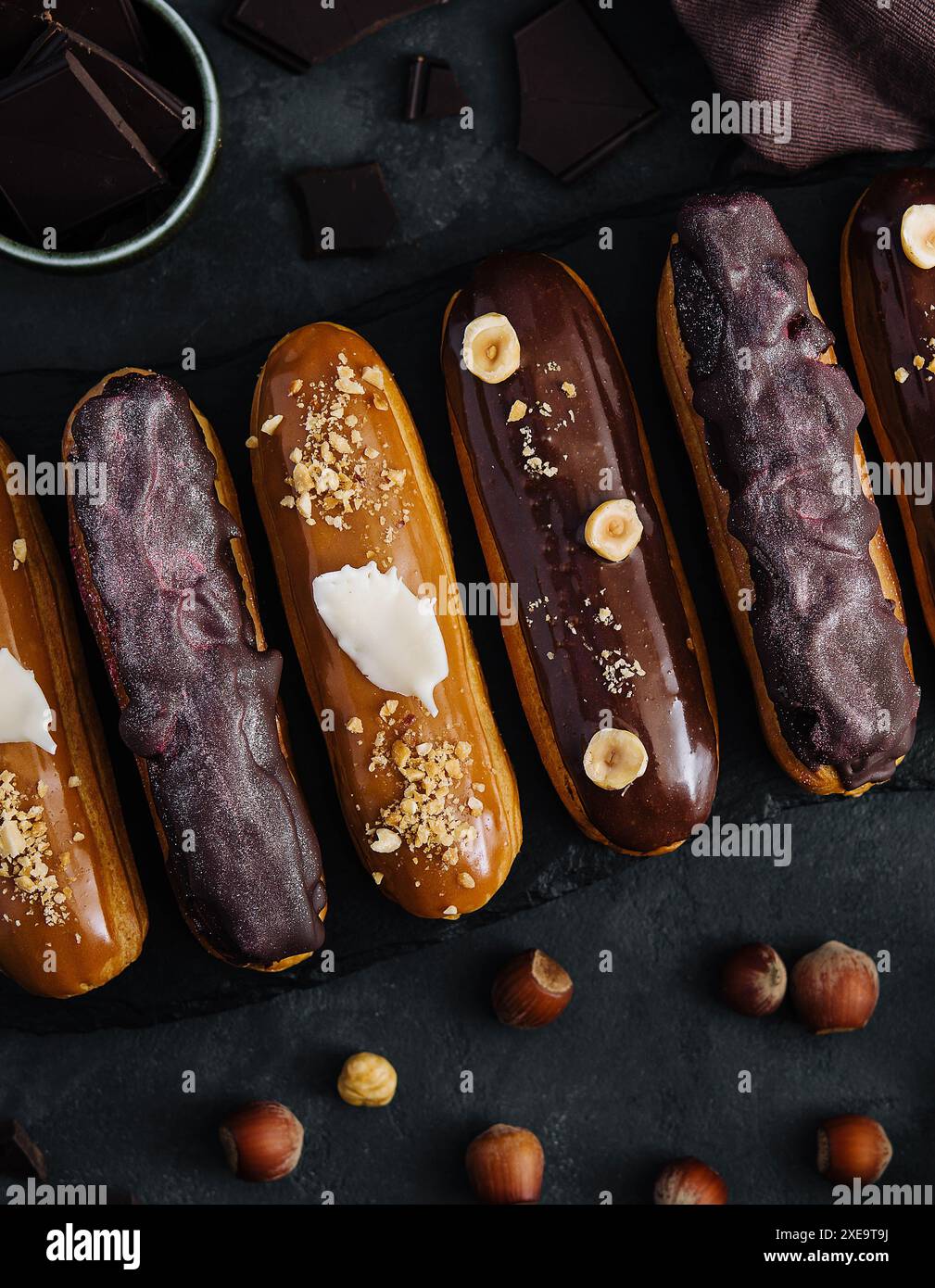 Board eclairs custard on hi-res stock photography and images - Alamy