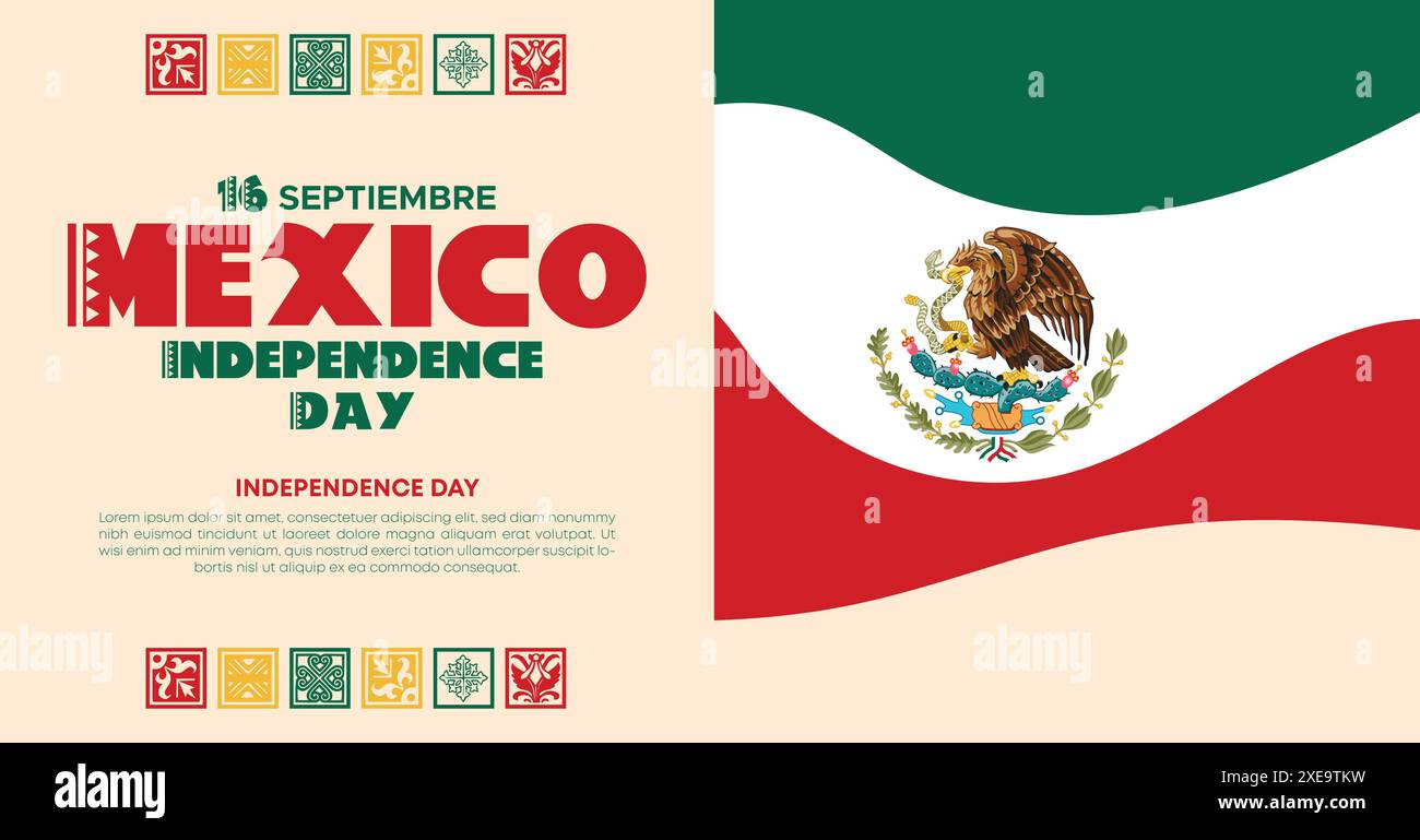 September 16 Mexico Independence Day Web Banner and Background. Mexican ...
