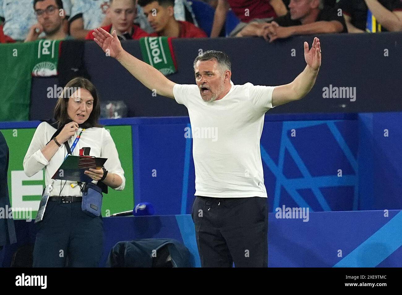 Georgia manager Willy Sagnol during the UEFA Euro 2024 Group F match at ...