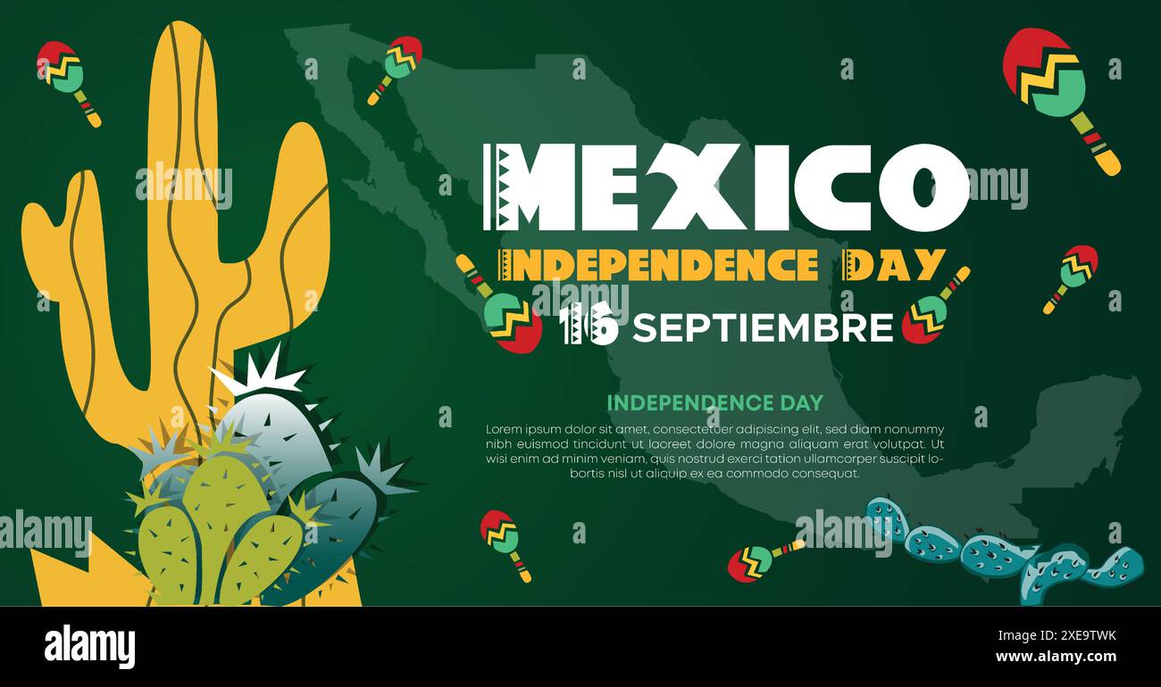September 16 Mexico Independence Day Web Banner and Background. Mexican ...