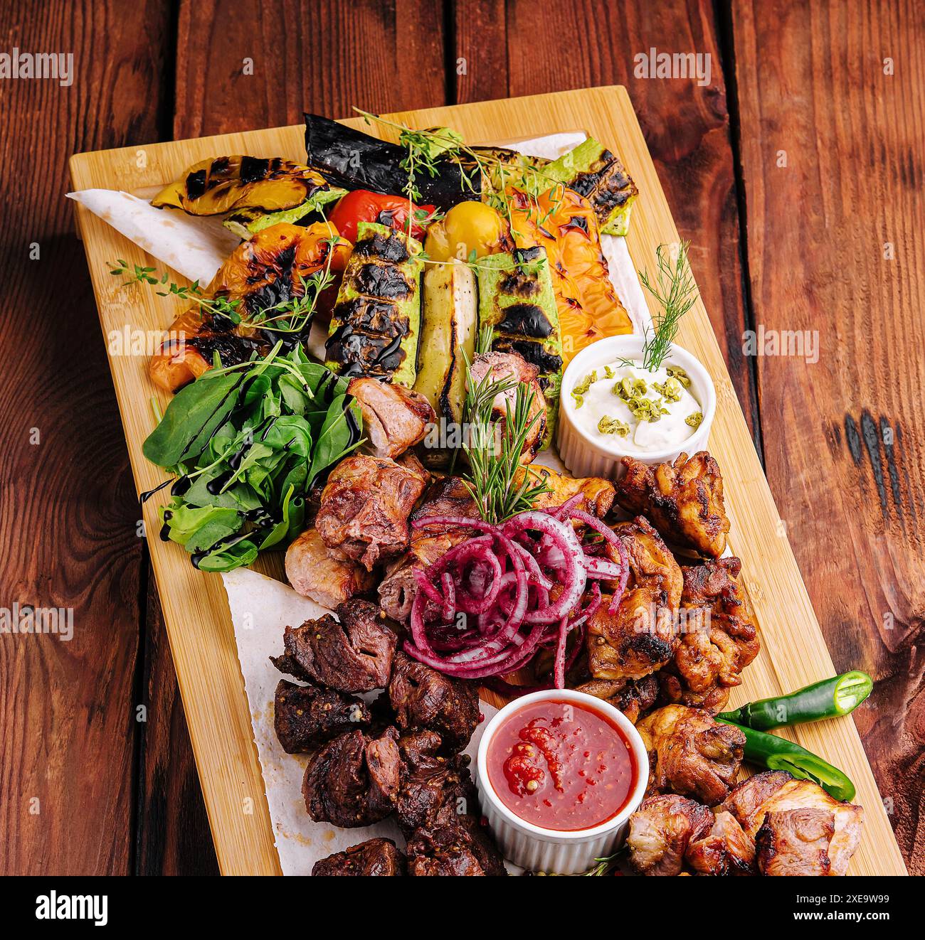 Assortment various barbecue food grill meat Stock Photo - Alamy