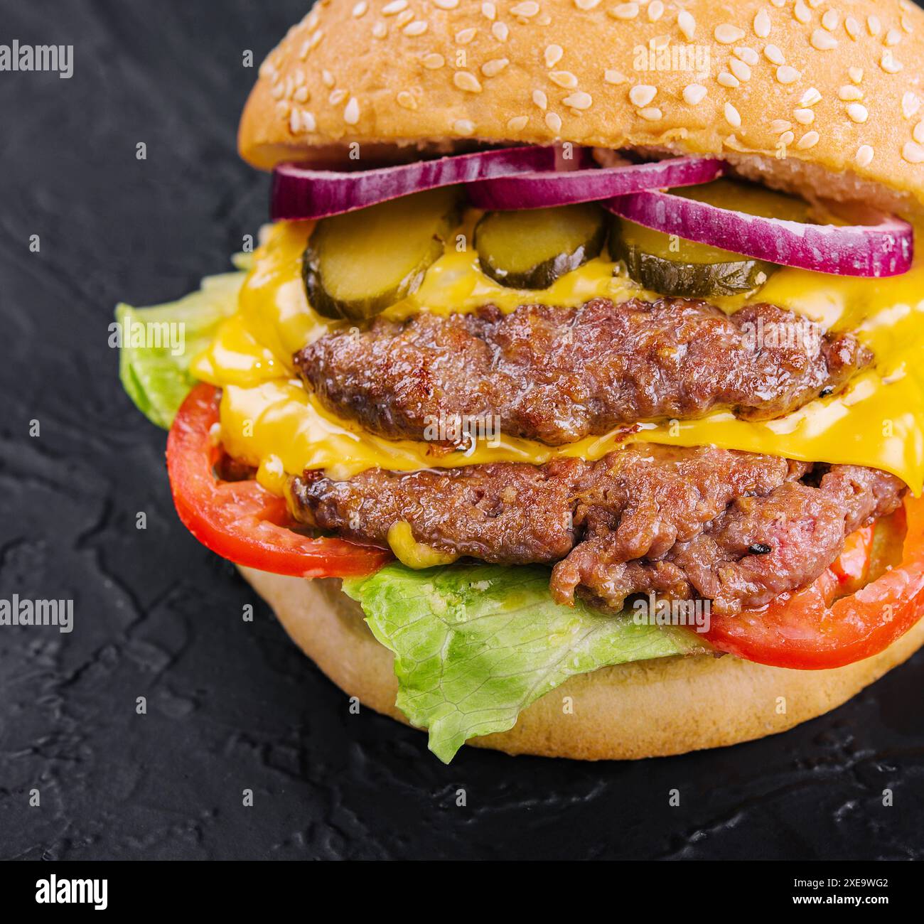 Double patty burger hi-res stock photography and images - Alamy