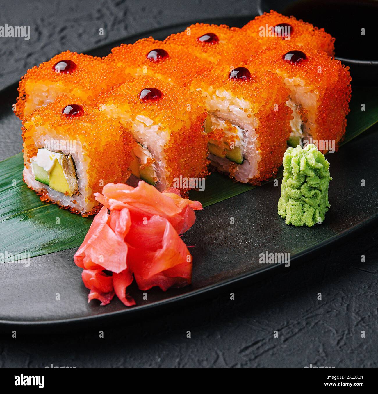 Nigiri sushi with california roll hi-res stock photography and images ...