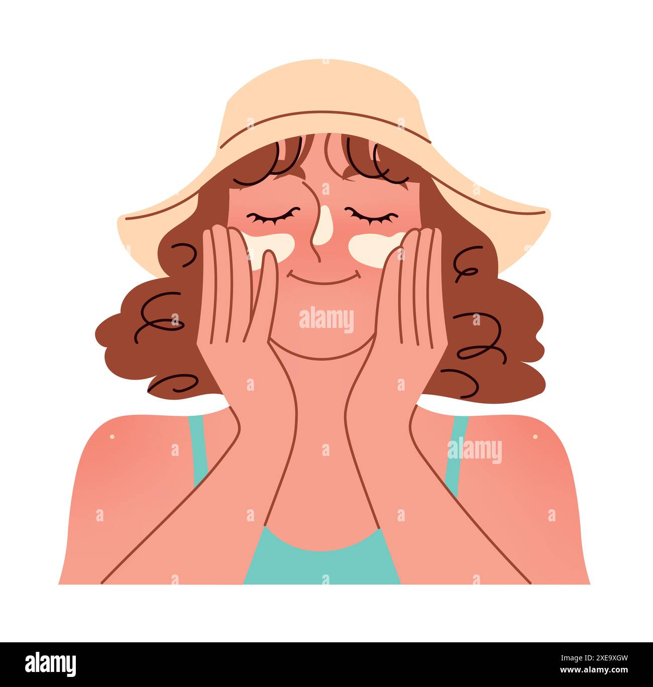 Woman sun cream back Stock Vector Images - Alamy