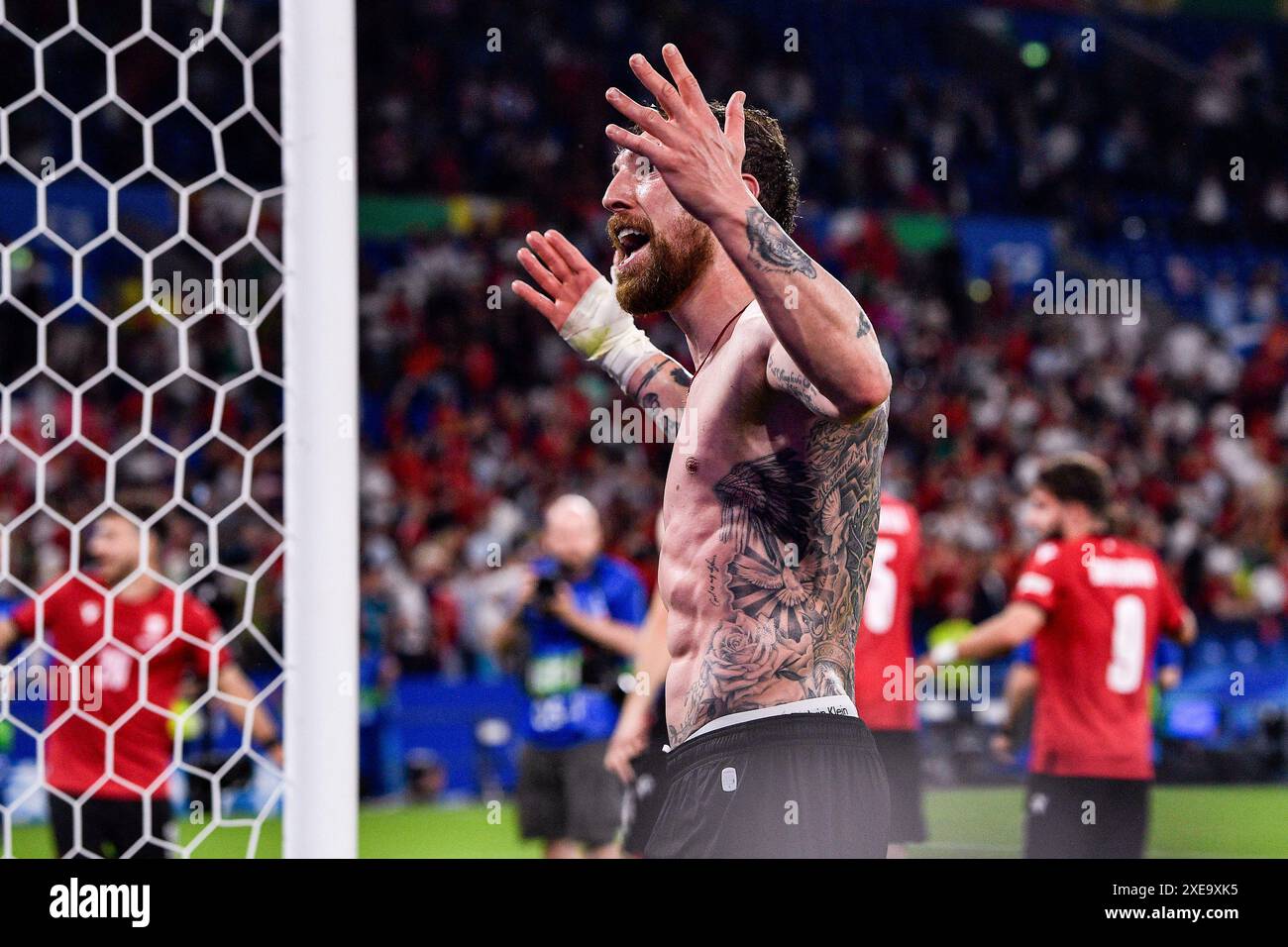 GELSENKIRCHEN, GERMANY - JUNE 26: Guram Kashia of Georgia celebrates ...