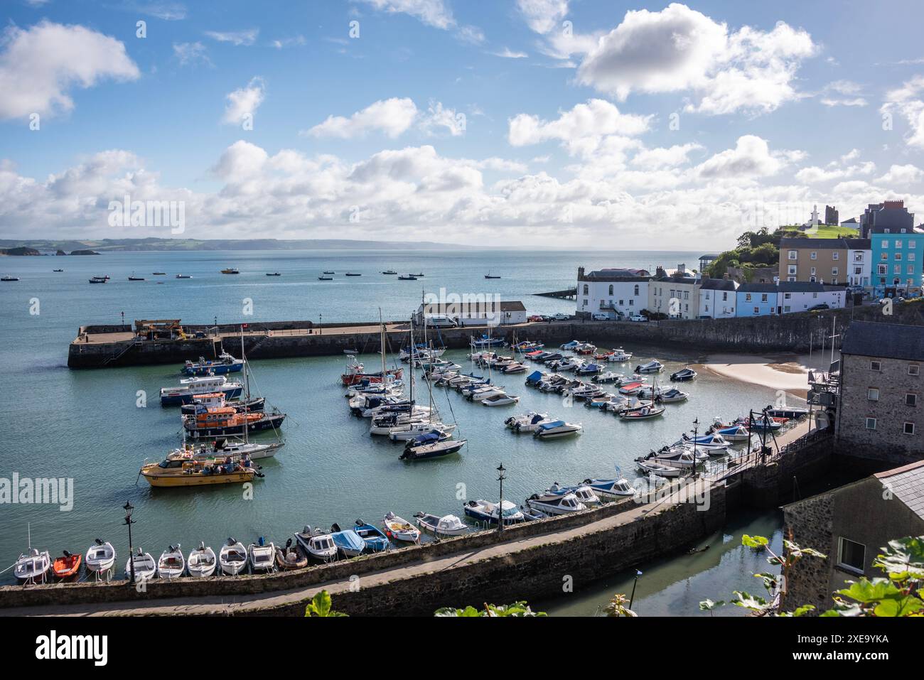 Tenby harbour boat moorings hi-res stock photography and images - Alamy